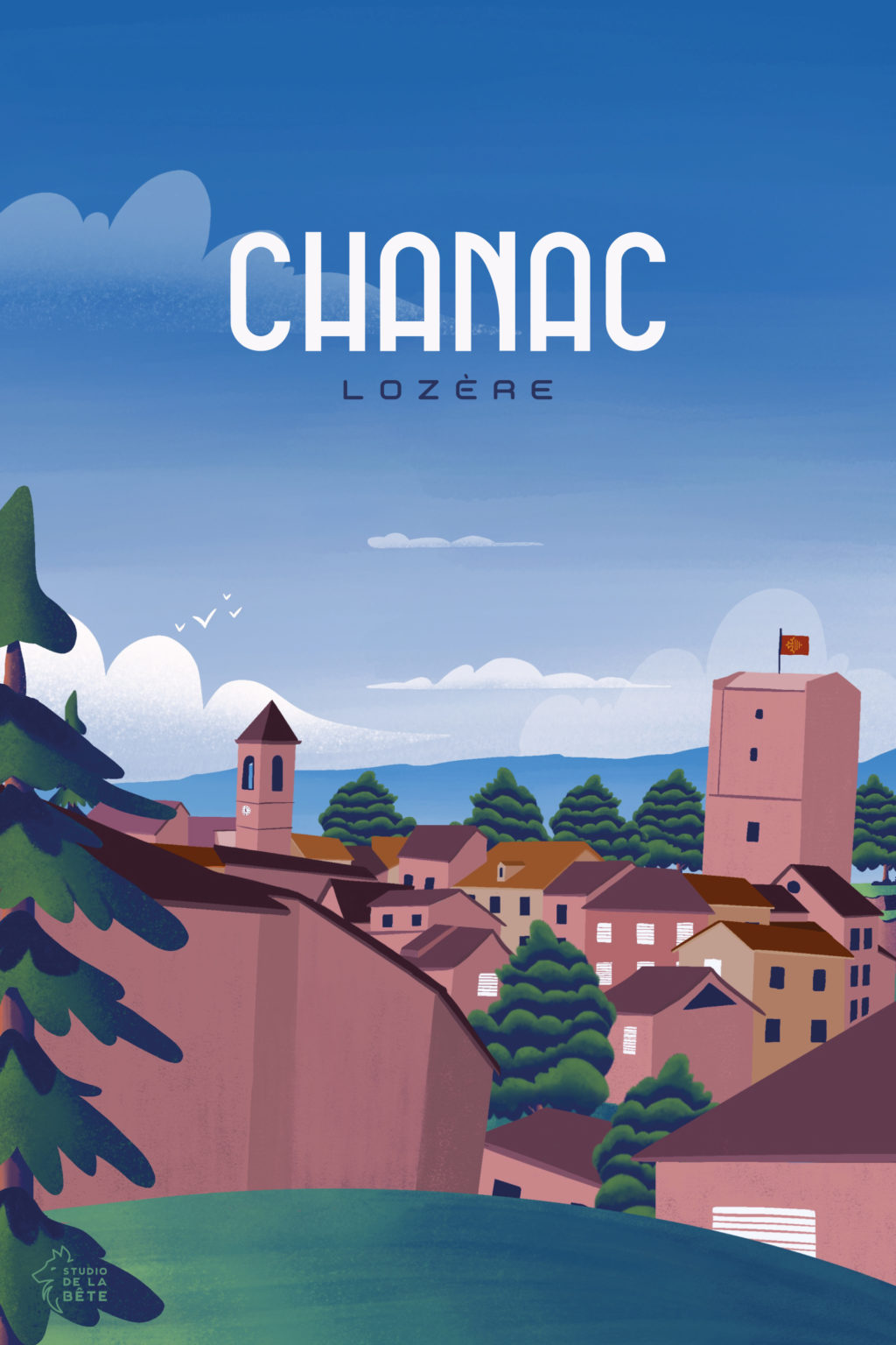 Affiches lieux de Lozère - Studio de la Bête